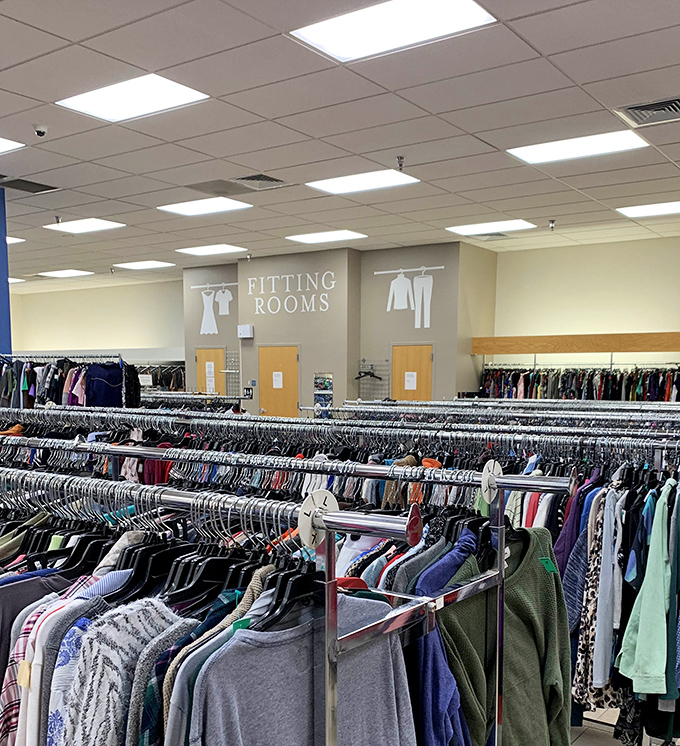 Rack after rack of potential wardrobe reinventions. The fitting rooms stand ready for that moment of truth when you discover if that designer jacket was meant for you.