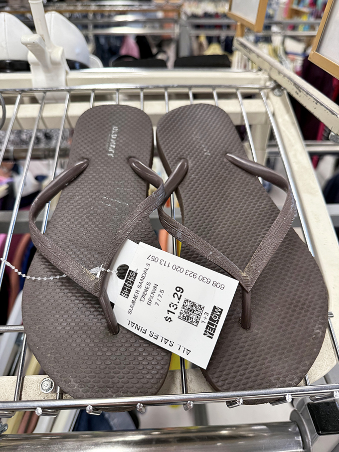 Flip-flops: the official footwear of optimists who believe in summer year-round. At $3.29, seasonal hope has never been more affordable.