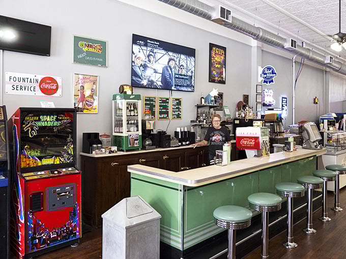 Pinball wizards find their Shangri-La here, where flashing lights and mechanical sounds create a symphony of arcade nostalgia.