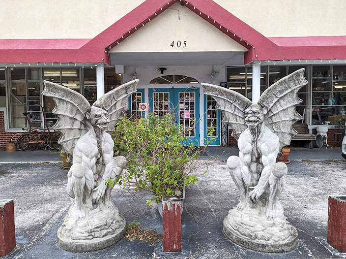 Gargoyles with attitude guarding the entrance like bouncers at an exclusive club. "Your taste must be this refined to enter."