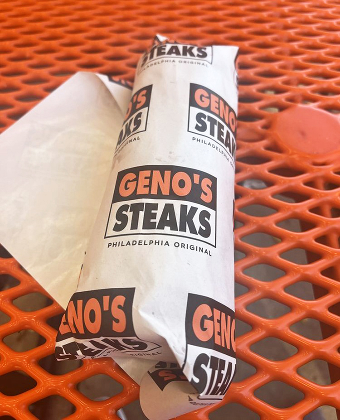 Even the wrapper is iconic! That branded paper is like the gift wrap on Philadelphia's most famous culinary present to the world.