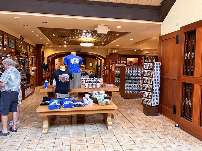 The gift shop: where you can take home a piece of the dream (minus the priceless artifacts). Those t-shirts are the closest most of us will get to calling this place home.