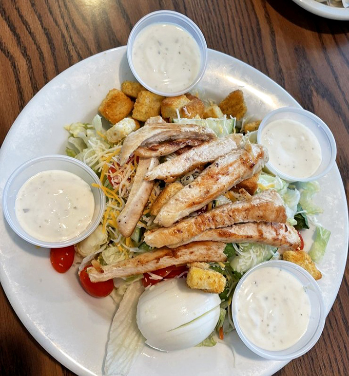 A grilled chicken salad that doesn't just check the "healthy option" box&mdash;it throws open the door and invites freshness to the party.