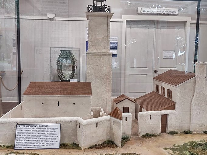 This detailed model shows the original lighthouse complex &ndash; history in miniature that helps visitors understand this maritime landmark's evolution.