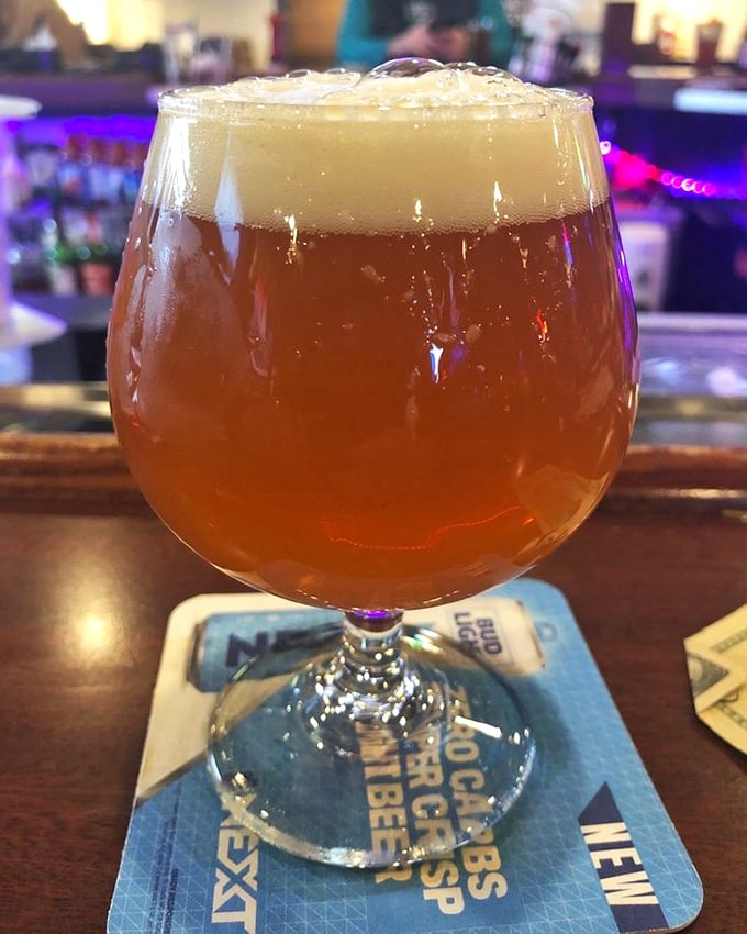 This craft beer isn't just a drink&mdash;it's liquid amber sunshine in a glass. The foam crown sits atop like a royal seal of approval.