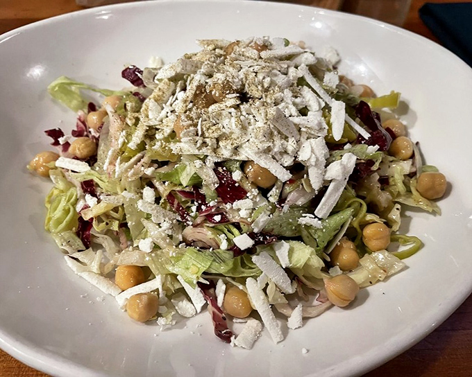 This chopped salad is what happens when vegetables dress for success—crisp, colorful, and composed with the precision of a culinary artist.