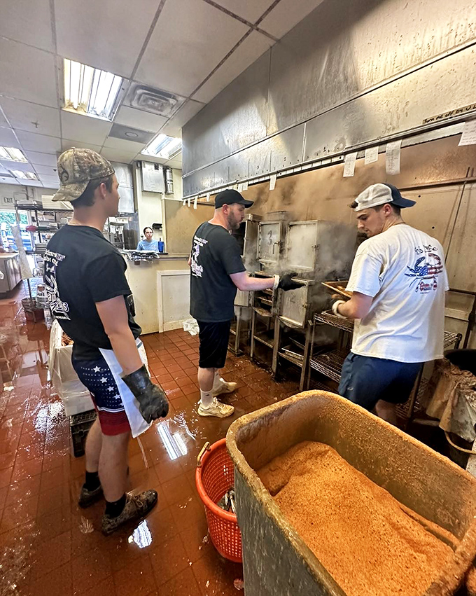 Behind-the-scenes magic: Where steam, spice, and skill transform simple ingredients into the seafood feasts Maryland is famous for. 