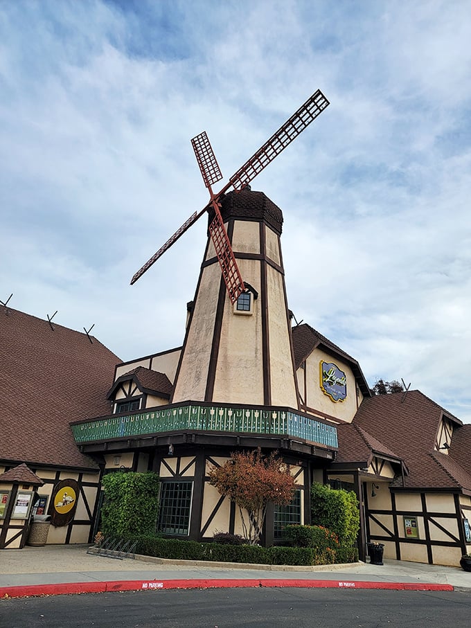 Legends Tap House & Grill's distinctive windmill architecture stands as a local landmark, promising hearty meals in a setting that's pure California kitsch.