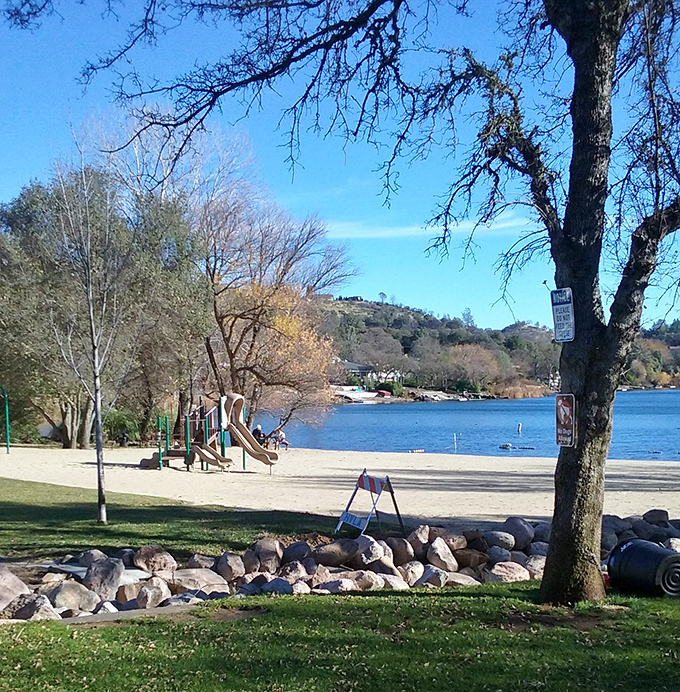 A playground by the water where grandkids create the kind of childhood memories that don't require Wi-Fi or charging cables.