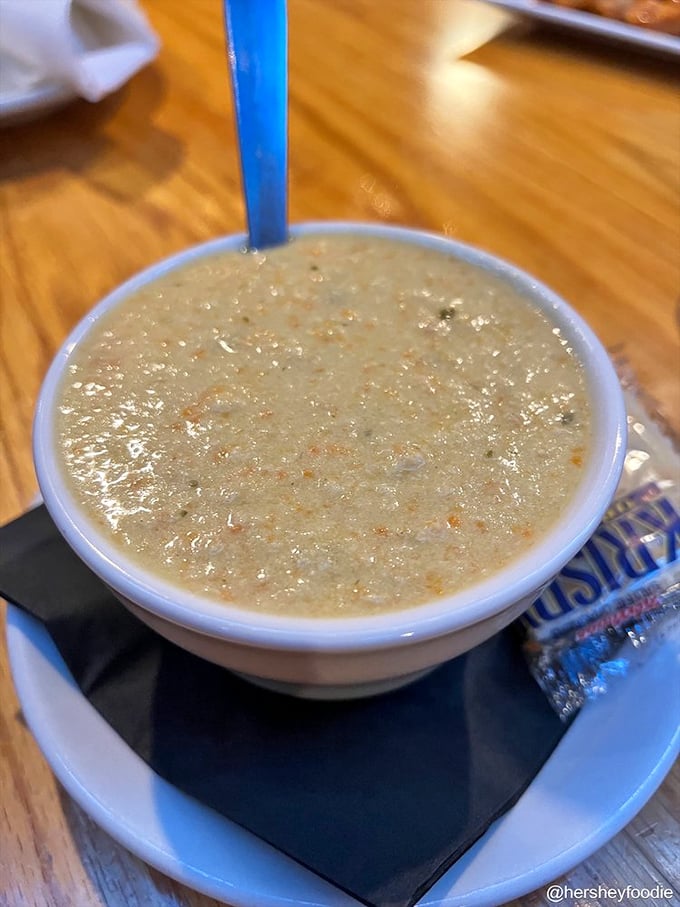 A bisque that's worth the risk of a shirt stain. This creamy crab concoction warms you from the inside out.