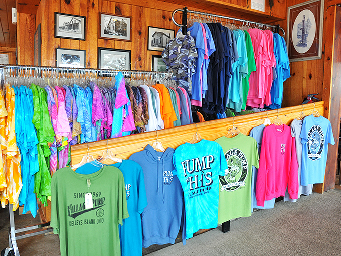 Island fashion statement or edible souvenir? The Village Pump merch lets you take home the memory, even if you can't take home the perch.