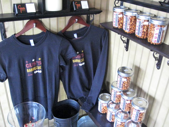 Merchandise that lets you take the Gus's experience home, minus the smoker and years of expertise. The peanuts are just a bonus.