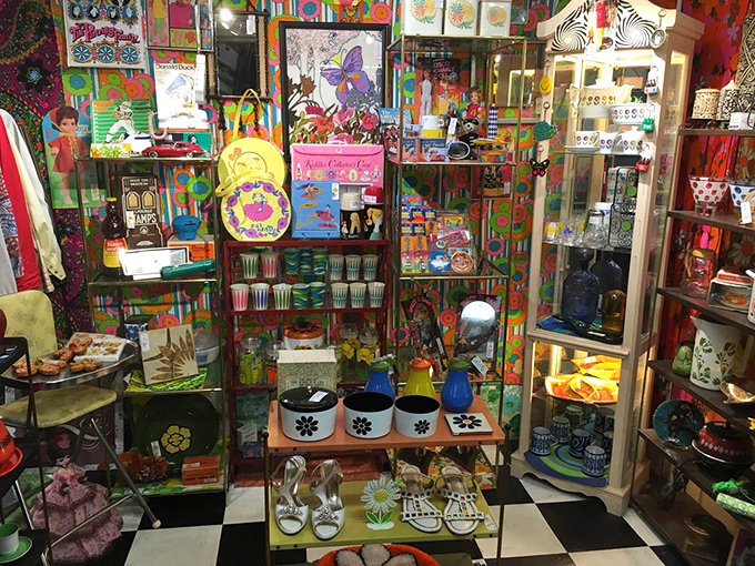 A psychedelic explosion of color that looks like the 1960s and 1970s had a party and everyone was invited&mdash;even the white go-go boots.