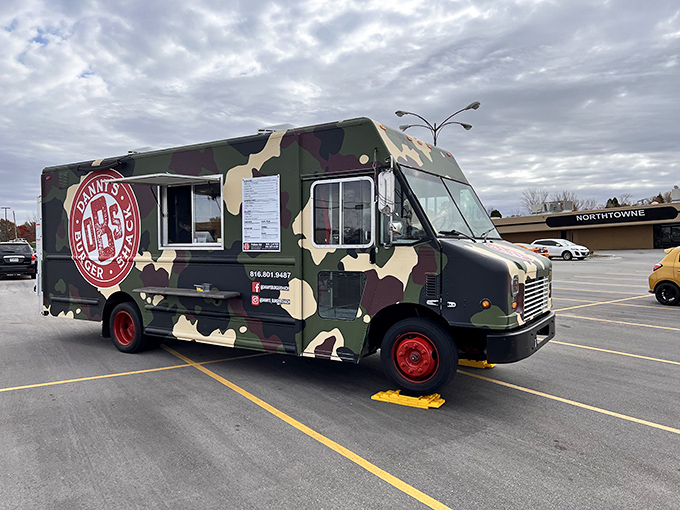 The camouflage food truck &ndash; hunting down hungry patrons across Kansas City with military precision and burger-based ammunition.