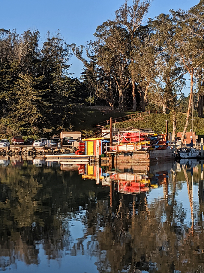 Marina reflections so perfect they make you question whether you're looking at reality or some painter's idealized vision.