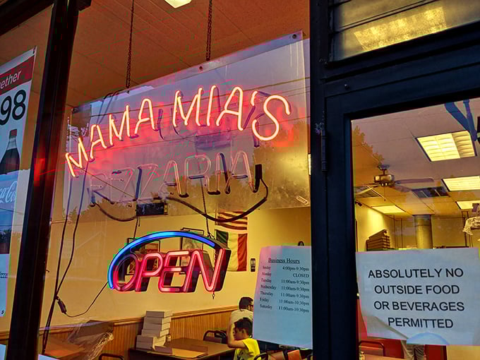 That neon glow says "OPEN" but what it really means is "Yes, we will solve all your hunger problems immediately."