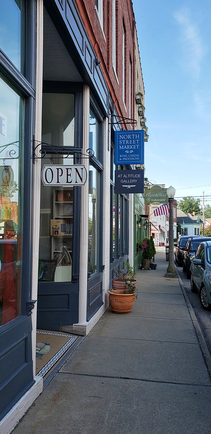 North Street Market's inviting entrance promises culinary treasures within. That "OPEN" sign might be the best invitation you'll get all day.