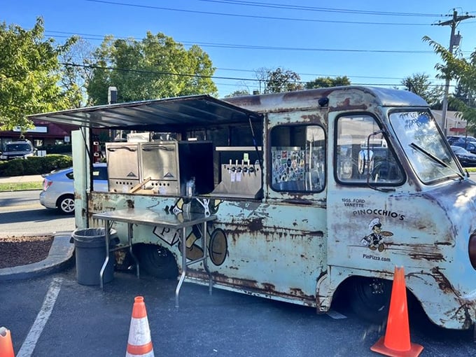 The vintage food truck wears its age like badges of honor&mdash;each rust spot representing thousands of satisfied customers.