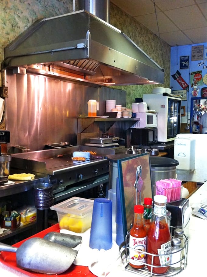 The open kitchen&mdash;where breakfast symphonies are composed on a well-seasoned grill that could tell stories if it could talk.