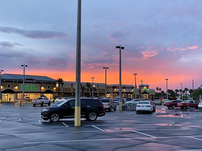 Even grocery runs become postcard moments in Ormond Beach, where sunset paints the sky while you're just picking up milk and bread.