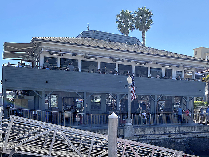 Not just a restaurant, but a Santa Barbara landmark. From this angle, Brophy Bros. looks like it grew organically from the harbor itself.
