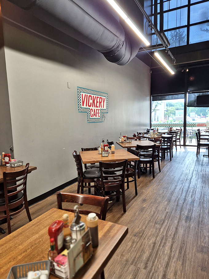 Clean lines, wooden tables, and that iconic checkered motif&mdash;Vickery Cafe knows that when the food is this good, the decor just needs to get out of the way.