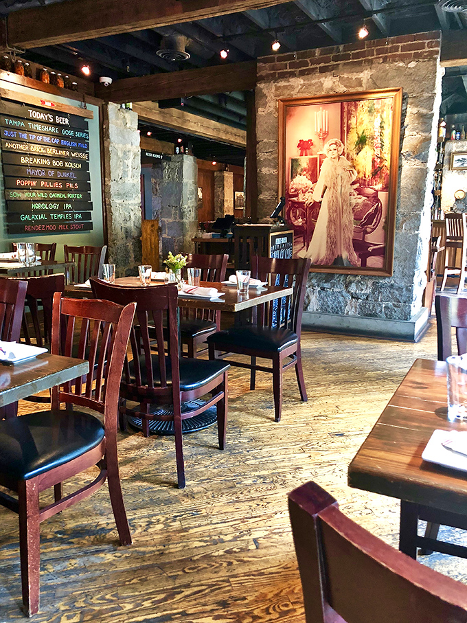 The chalkboard of rotating beers reads like a fantasy novel where every character is delicious and the plot twists are measured in ABV.