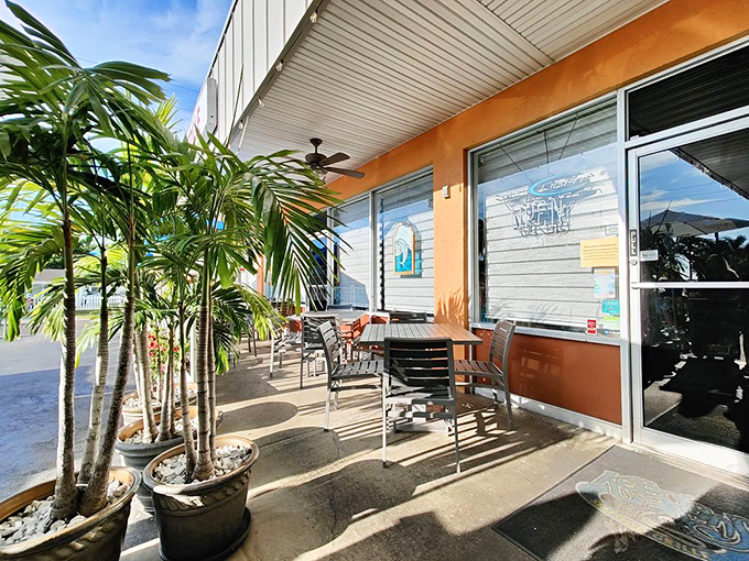 The outdoor patio offers a sun-dappled spot to savor your seafood while gentle Florida breezes remind you why you're here.