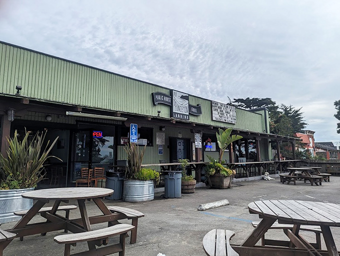 Outdoor seating with a view that no interior designer could replicate&mdash;just pure, unfiltered California coastal magic.