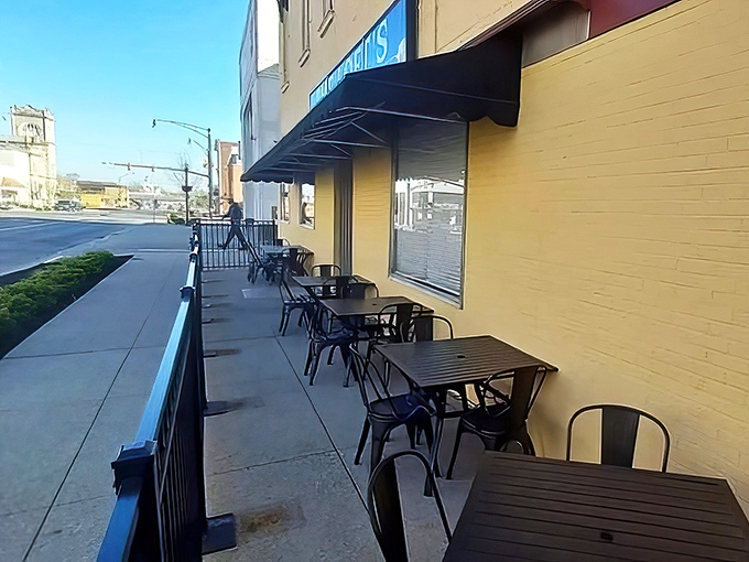 Outdoor seating that invites you to savor your sandwich while watching the world go by &ndash; because food this good deserves to be enjoyed with a side of people-watching.