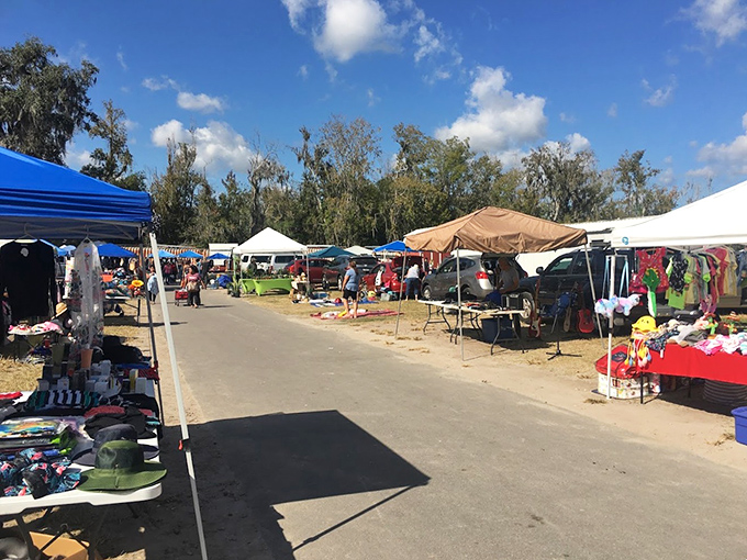 The universal language of bargain hunting translates perfectly under these tents. Some people meditate&mdash;others find their zen haggling over vintage fishing lures.