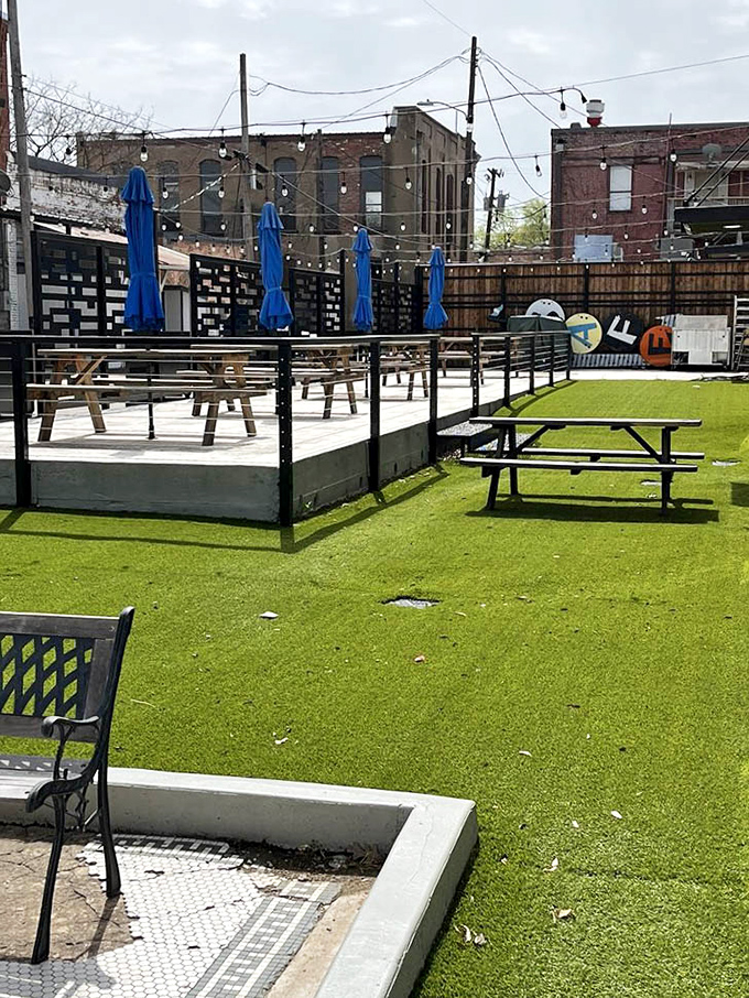 This outdoor space looks ready for those perfect Texas spring days when eating inside feels like missing out on sunshine and gossip.