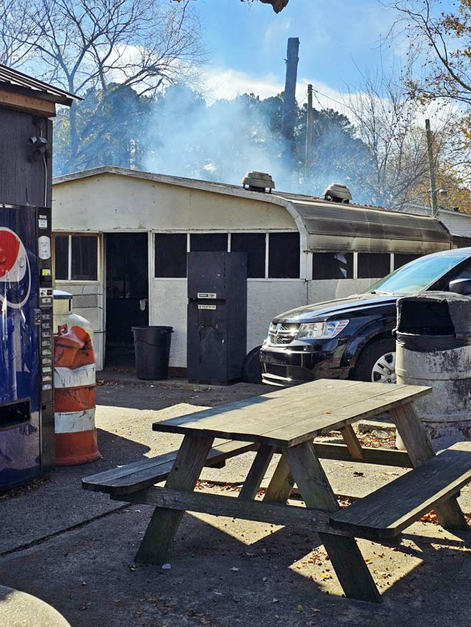 Smoke billows from the pit house behind B's&mdash;the barbecue equivalent of seeing the Bat Signal. Heroes work here, armed with wood and patience.