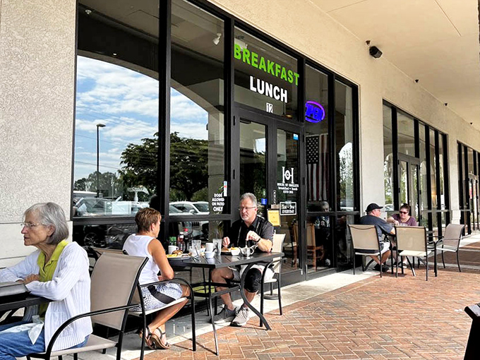Outdoor seating for those who like their eggs with a side of Florida sunshine.