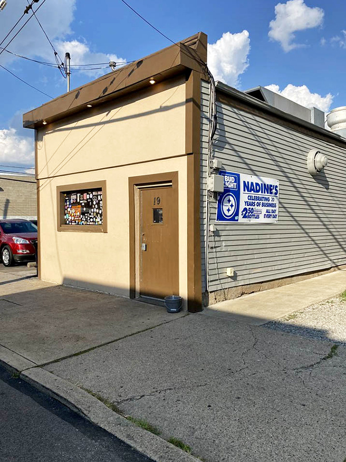 In the harsh light of day, Nadine's exterior remains refreshingly honest &ndash; no Instagram filters needed for a place that delivers exactly what it promises.