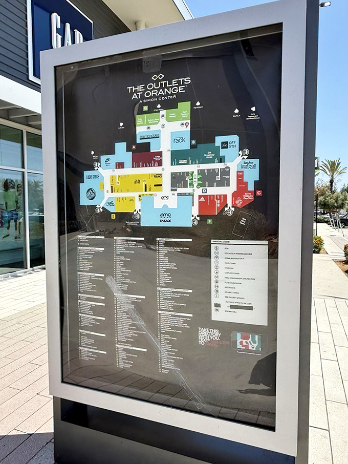 The mall directory&mdash;a treasure map for the modern bargain hunter, showing X marks the discount where your wallet will thank you.
