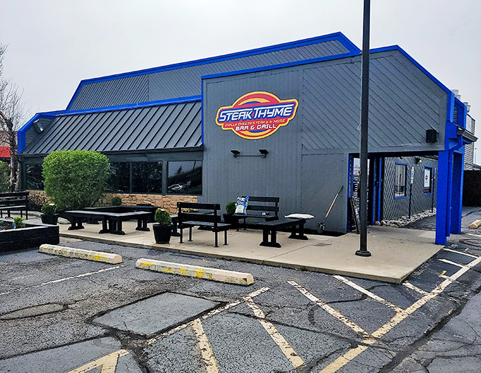Outdoor seating for those perfect Ohio days when the sun decides to make a guest appearance and your lunch break needs an upgrade.
