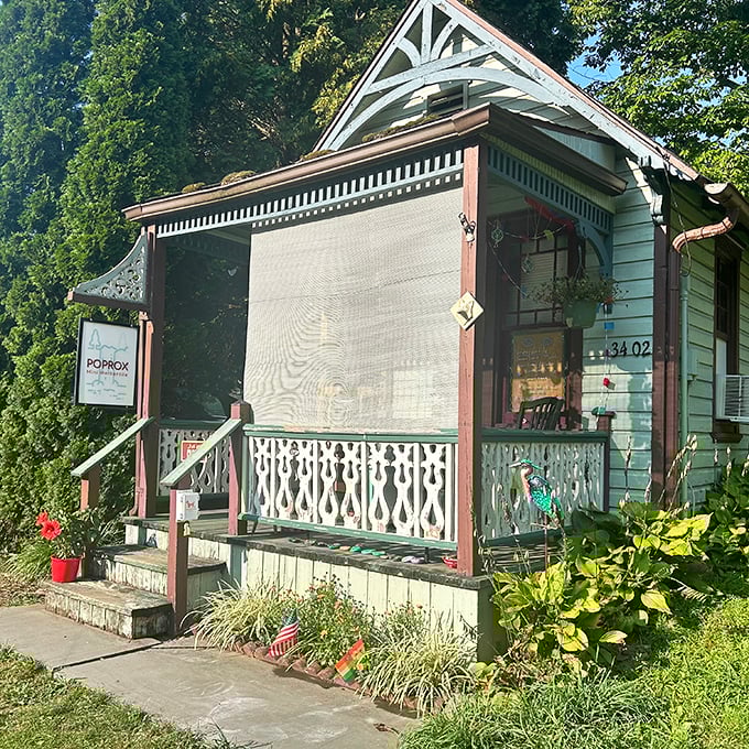 POPROX Mini Mercantile's vintage porch screening isn't just practical&mdash;it's a time portal to afternoons of lemonade and conversation without smartphones.