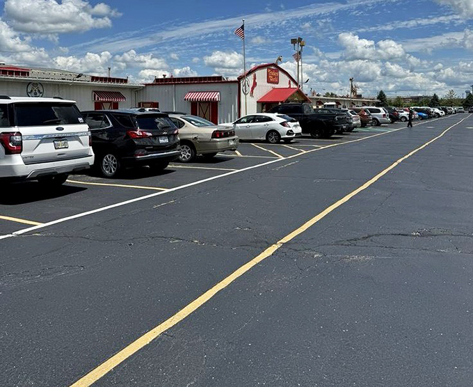 The parking lot tells the story&mdash;cars from counties near and far, each representing a family on a mission for deals.