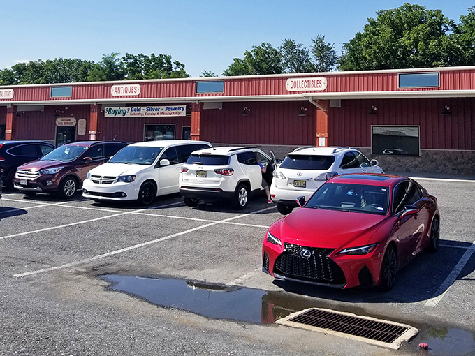 Even the parking lot tells a story &ndash; modern cars waiting while their owners step back in time. The contrast between sleek vehicles and vintage treasures couldn't be more perfect.