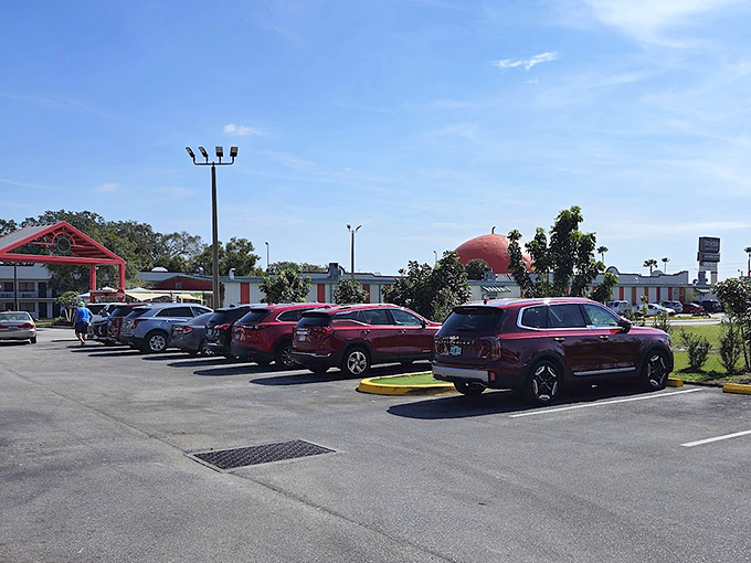 The parking lot fills early with savvy shoppers who know the early bird gets the best deals at this Kissimmee institution.