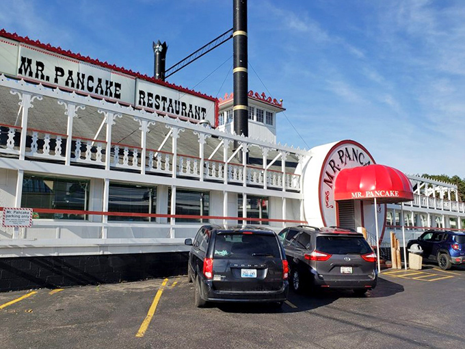 That sign isn't just announcing a restaurant&mdash;it's promising a Wisconsin institution where pancake dreams come true.