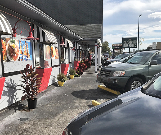 Even the parking lot has personality&mdash;food photos on the exterior walls giving you a preview of coming attractions like movie posters.