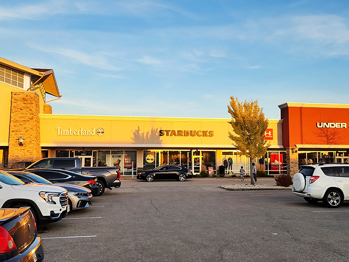 The golden hour at the outlets &ndash; when Starbucks, Timberland, and Under Armour beckon with end-of-day deals and caffeine reinforcements.