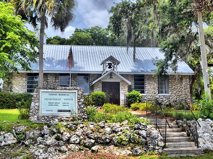 The stone facade of Parsons Memorial Presbyterian Church tells stories of faith and community that predate our obsession with five-star online reviews.