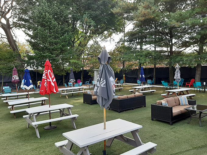 The outdoor space offers a breath of fresh air and enough room to spread out&mdash;Pennsylvania's answer to backyard dining without having to do the dishes.