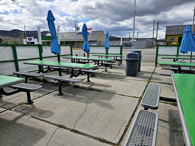 Empty tables mean you've arrived at the perfect time&mdash;before the hiking crowds descend, hungry from conquering nearby mountain trails.