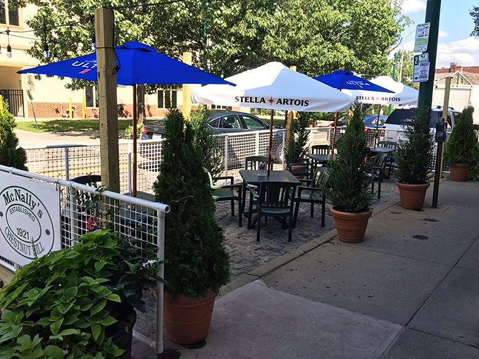 The outdoor seating area offers a breath of fresh air with your meal, perfect for people-watching on Germantown Avenue. 