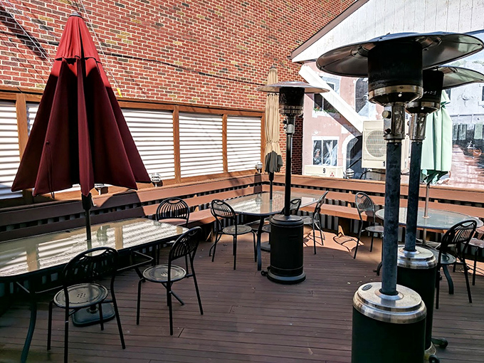 The outdoor patio offers al fresco dining with Pennsylvania charm &ndash; perfect for those evenings when the weather and your appetite align.