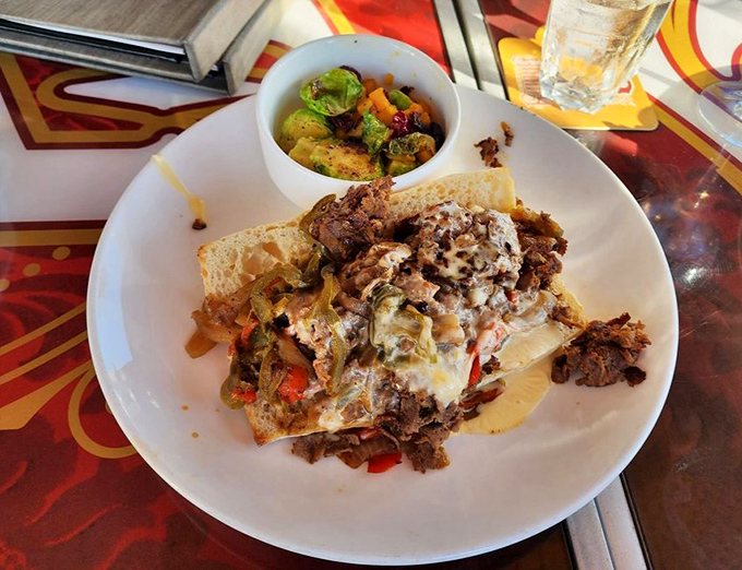 This isn't just a sandwich&mdash;it's a savory skyscraper of tender meat and melted cheese that requires both hands and zero inhibitions.